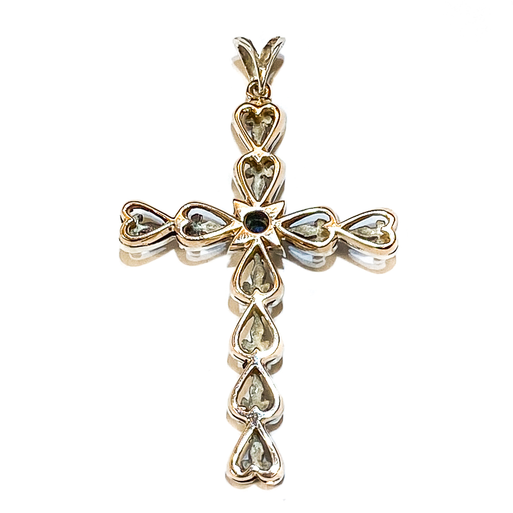 Pendente a croce in oro e argento - Italia 1900 - Vendita Gioielli d ...