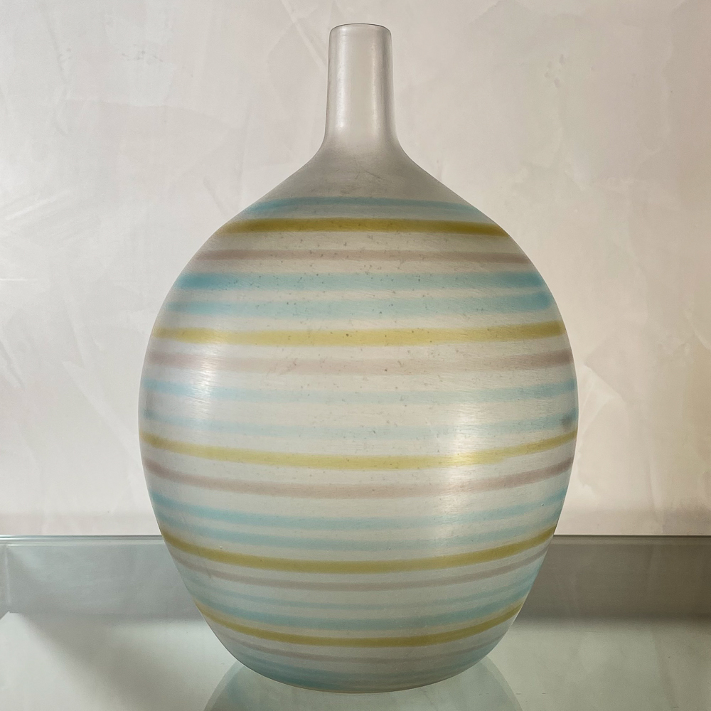 Vaso in vetro di Murano - Vetri a fili e a fasce - Carlo Scarpa 1990 ...