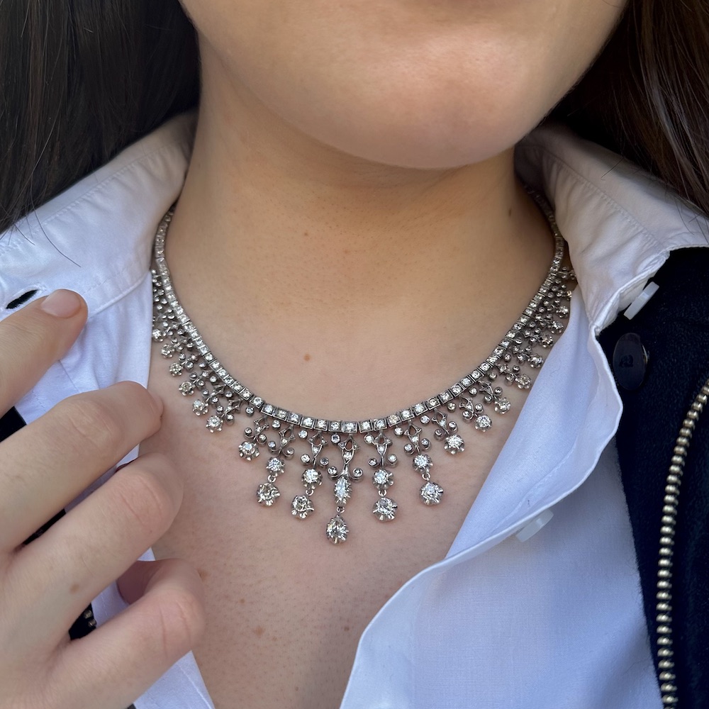 Collier in oro e platino con diamanti - Italia XIX secolo - Vendita ...