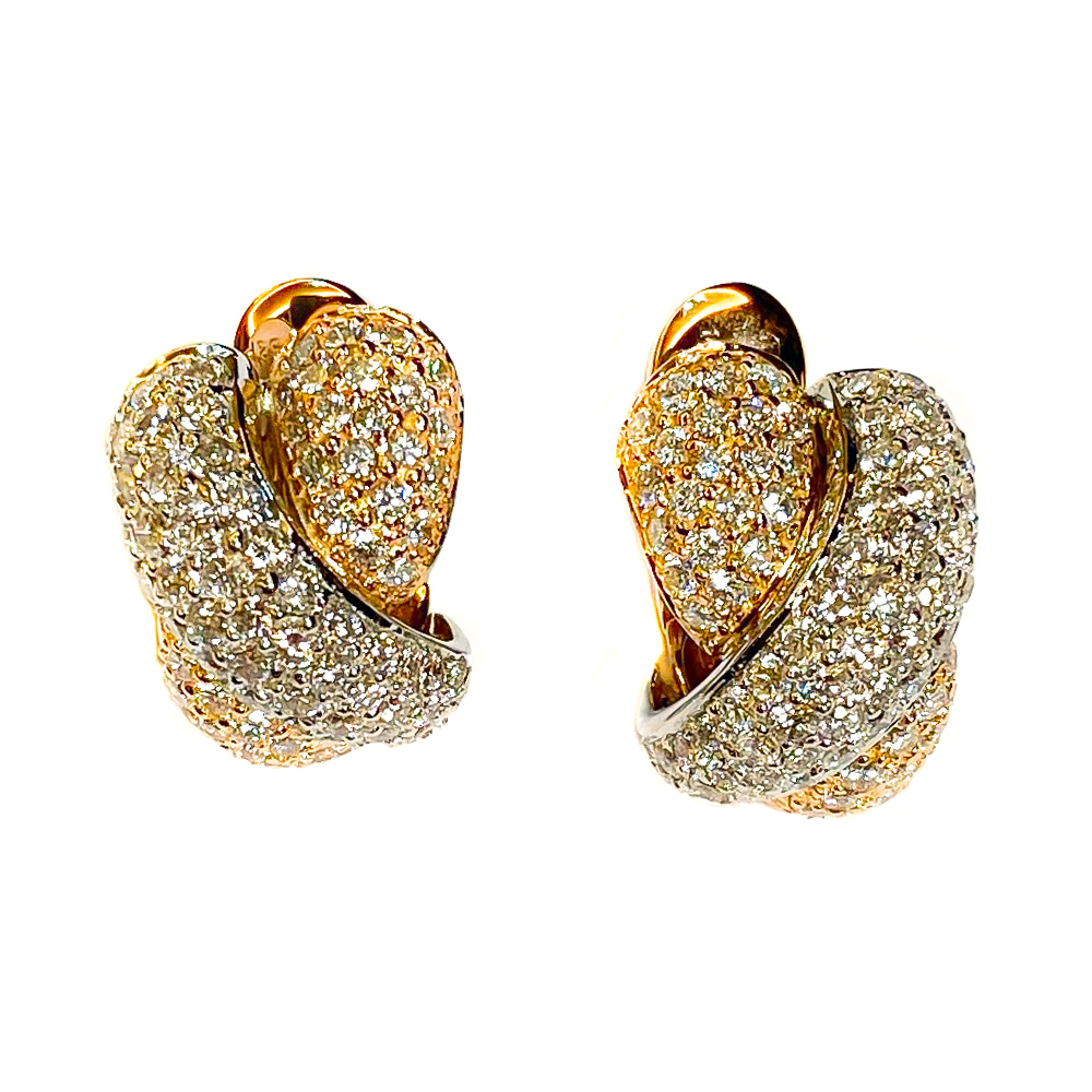 Orecchini in oro bianco e rosa 18 karati con diamanti - Cartier ...