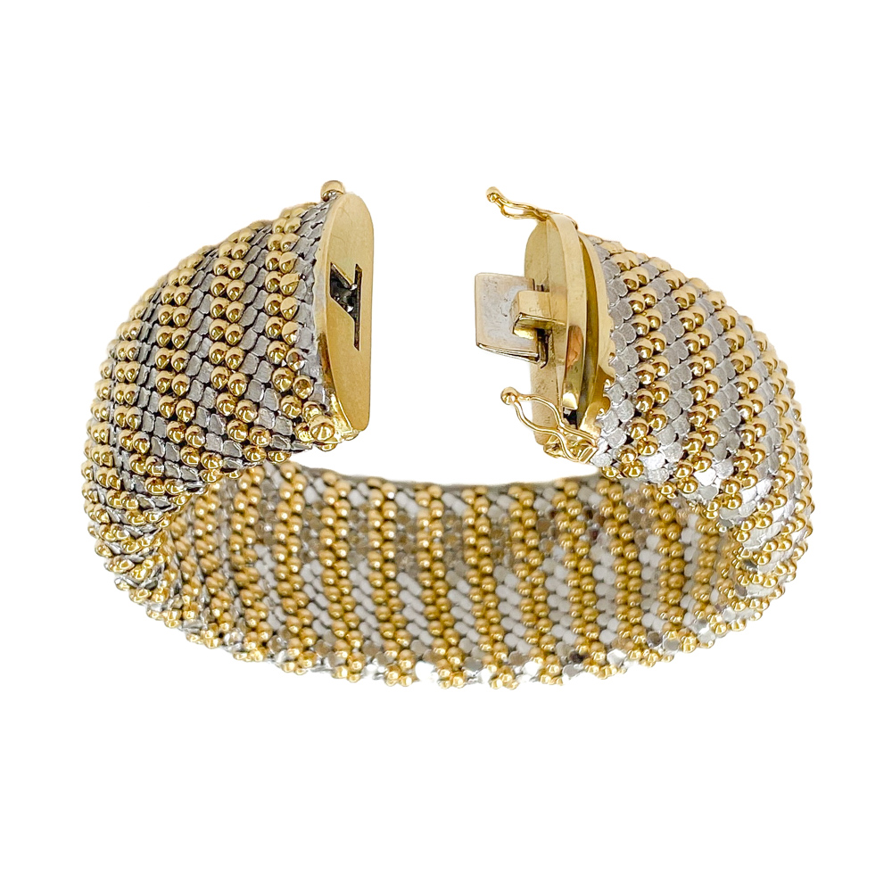 Bracciale in oro giallo e bianco 18 karati - Italia anni '80 - Vendita ...